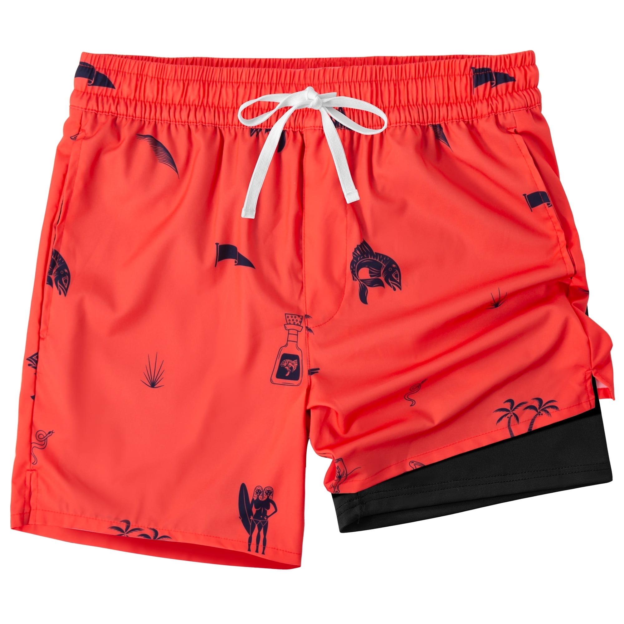 REDESS Mens Swim Trunks with Compression Liner, Mens Athletic Running ...