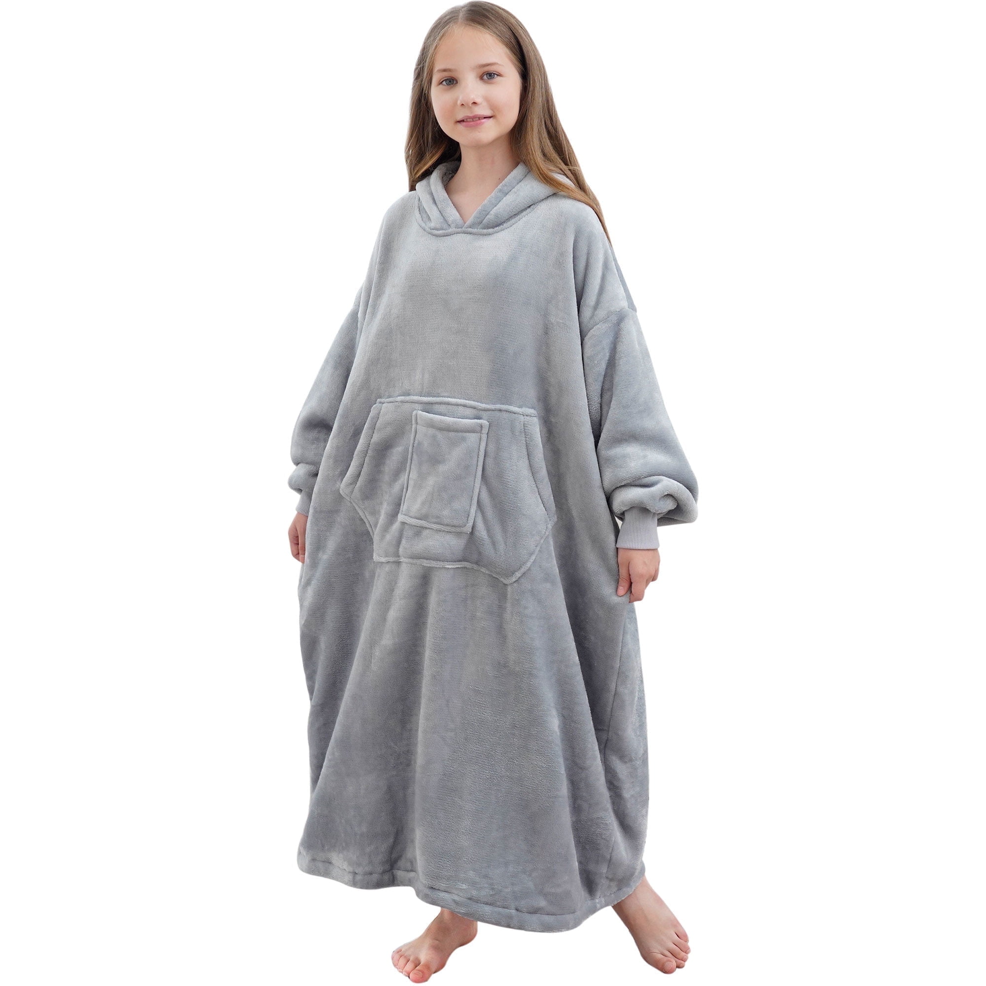 REDESS Snuggle Oversize Hooded Sherpa Comfy Sleeves Wrap, Wearable ...