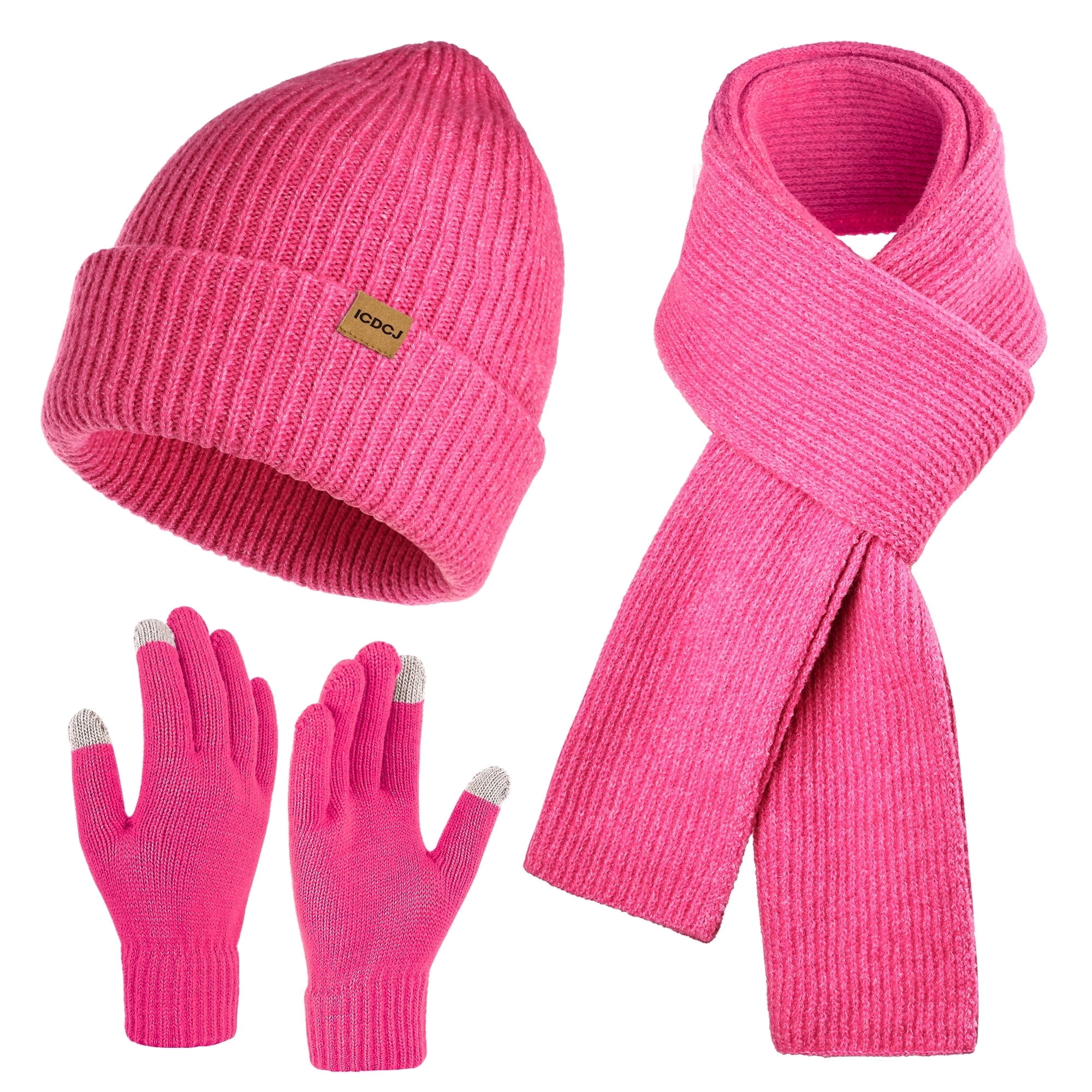 REDESS Beanie Hat and Gloves Scarf Winter Set for Men and Women，Black ...