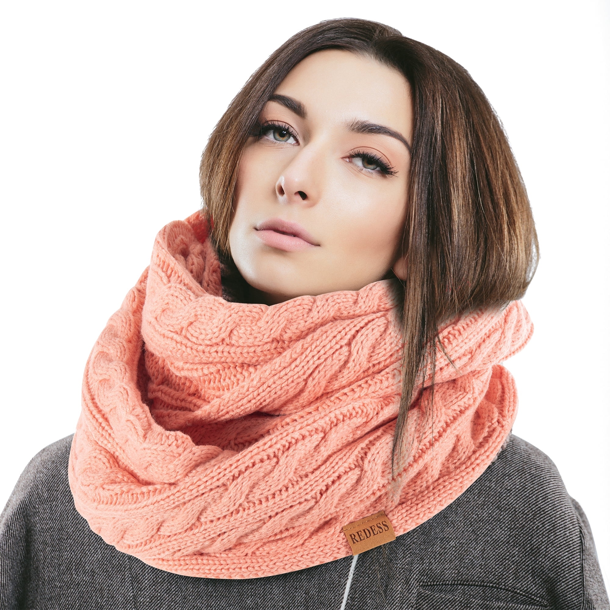 REDESS, Winter Scarf for Women, Infinity Circle Loop, 52"L x 12"W ...