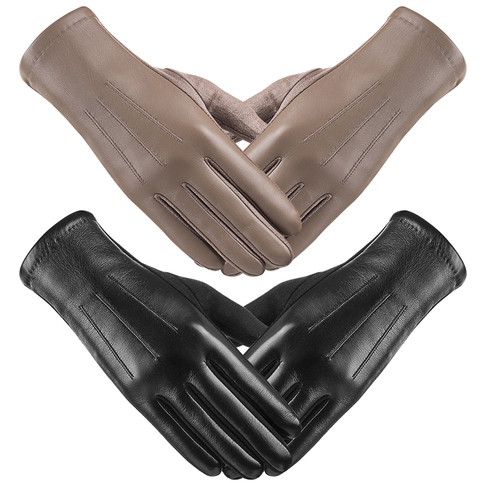 REDESS Women Winter Leather Mitten Gloves with Intelligent Touch Screen ...