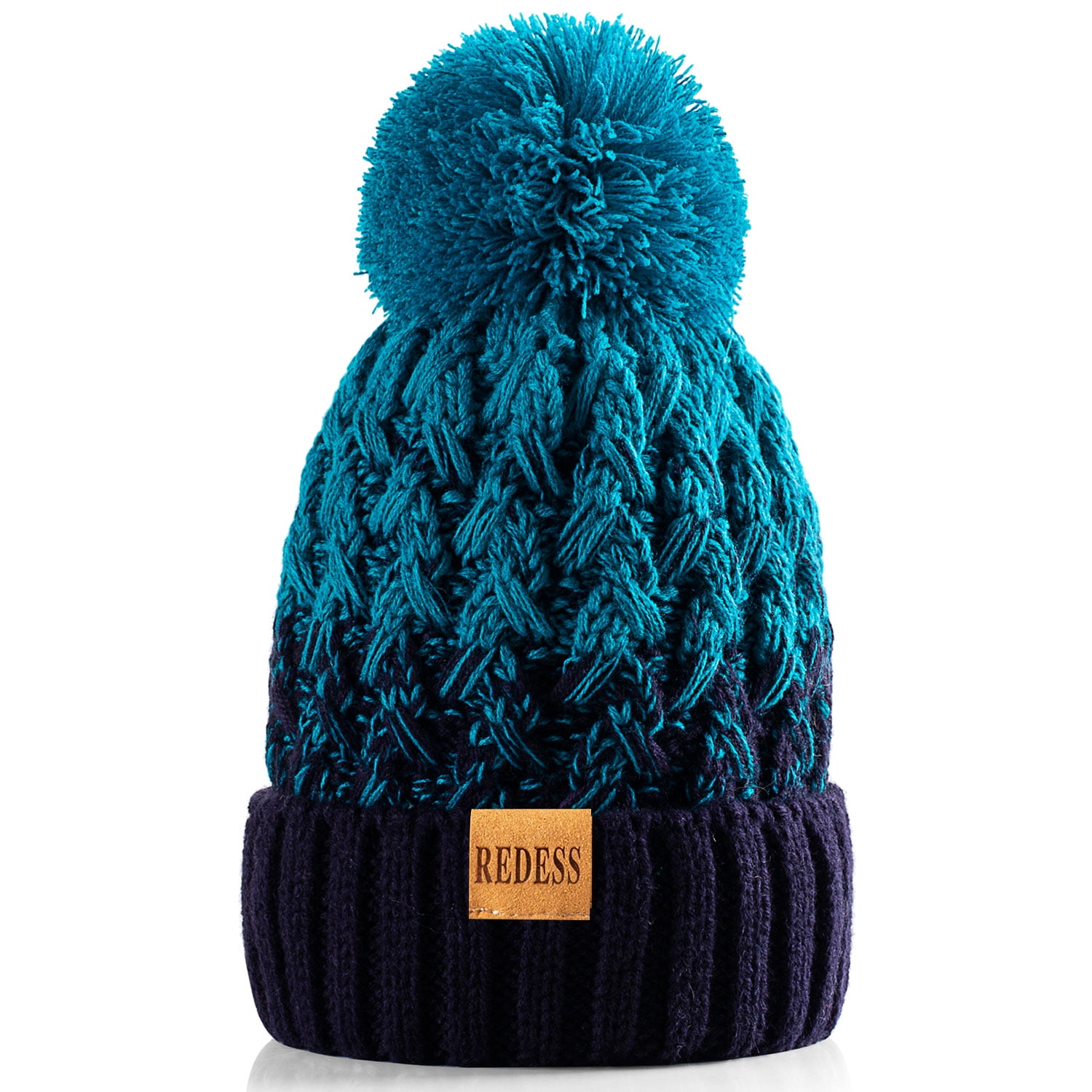 REDESS Women's Winter Pompom Beanie Hat for Women and Girl-Mix Navy ...
