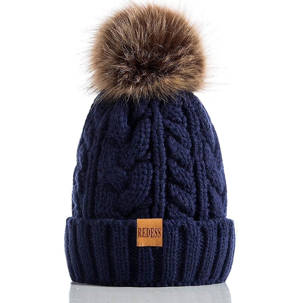 REDESS Women's Thick Skull Ski Cap, Winter Warm Fleece Lined Slouchy ...
