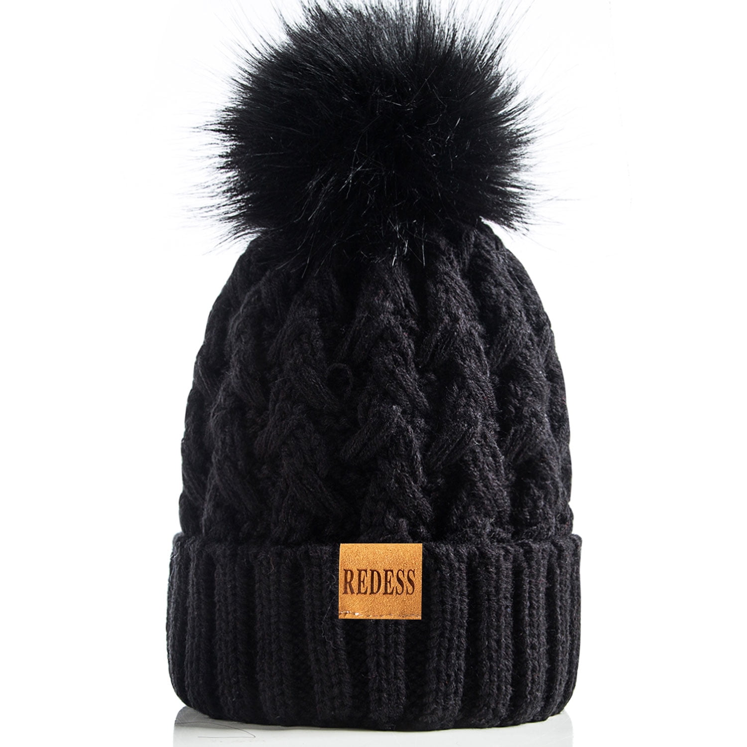 REDESS Women's Winter Pompom Beanie Hat, Warm, Soft, Comfortable ...