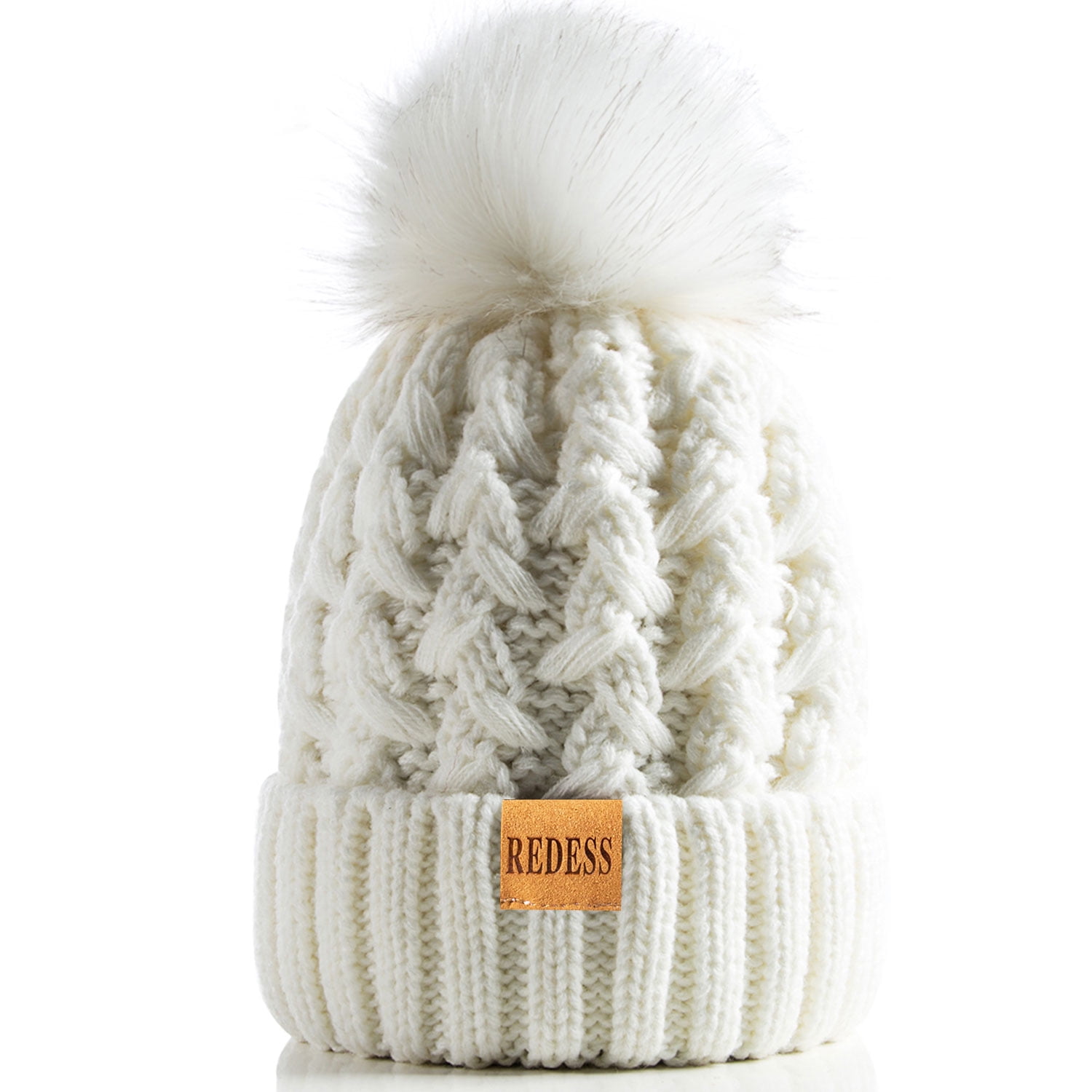 REDESS Women's Winter Beanie Hat with Pompom - Warm, Windproof, and ...