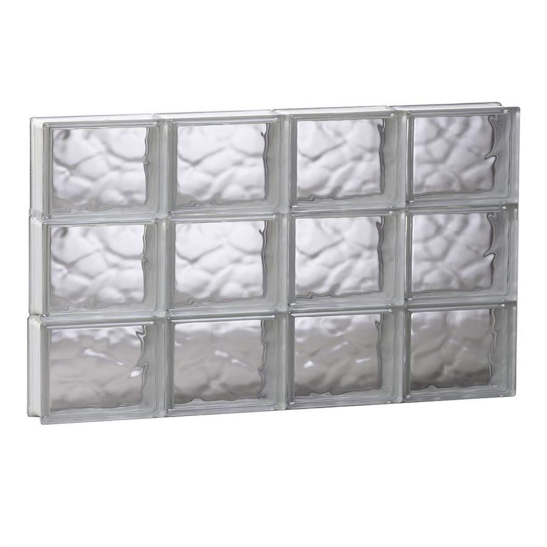 Redi2set S3218dc Wavy Glass Pattern Frameless Replacement Glass Clear Block Window