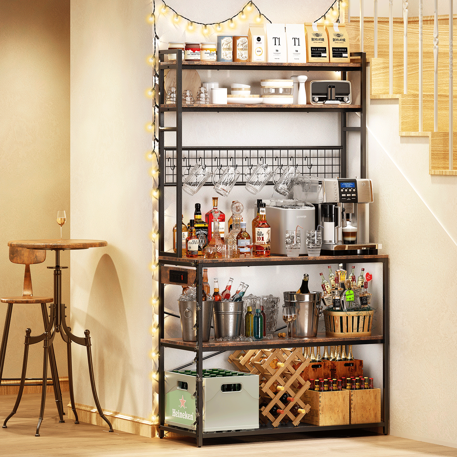 Customer reviews for REDLIFE Large Bakers Rack with Power Outlets, 5 ...