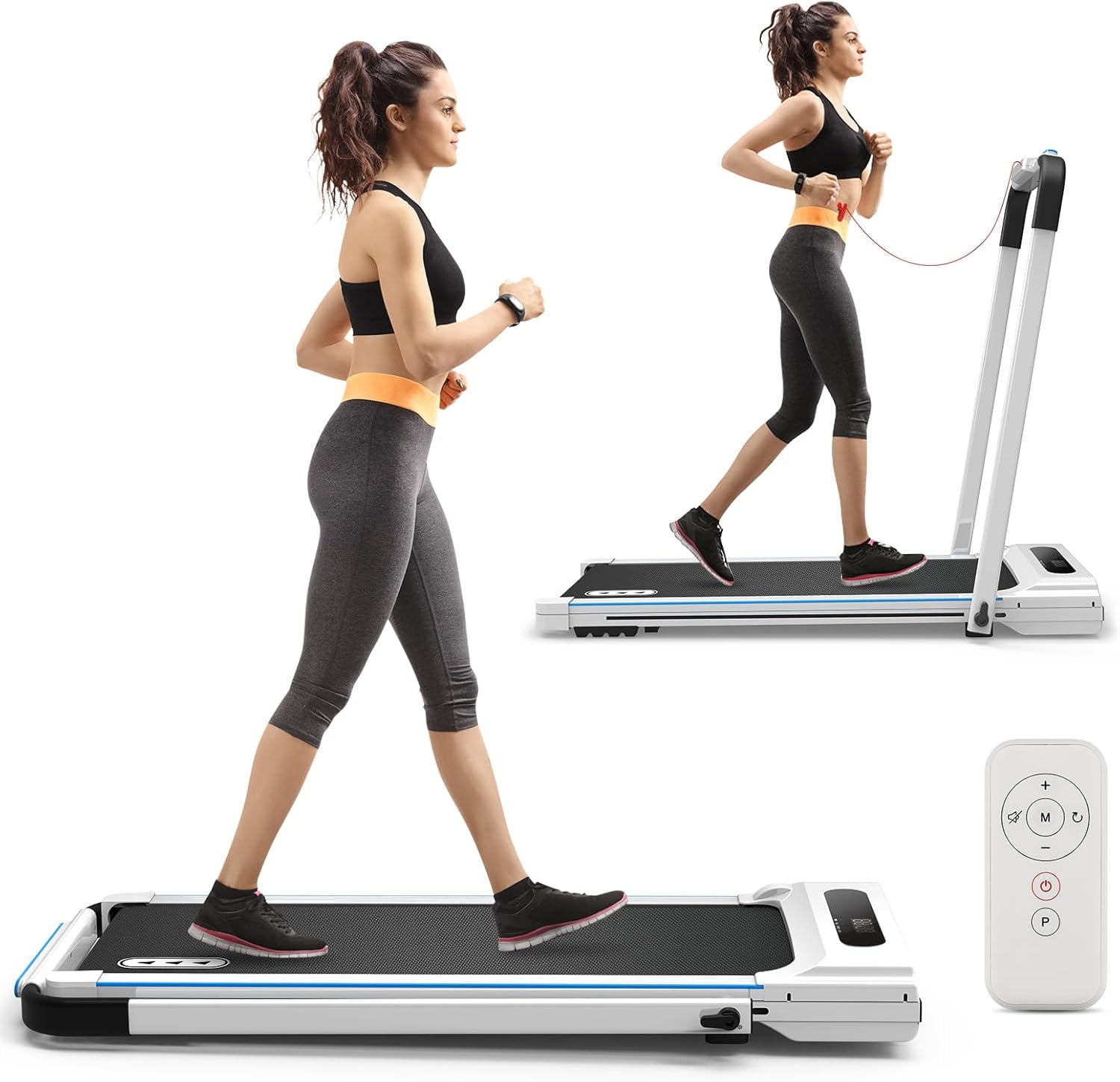 REDLIRO Under Desk Treadmill 2 in 1 Walking Pad, Portable, Folding ...