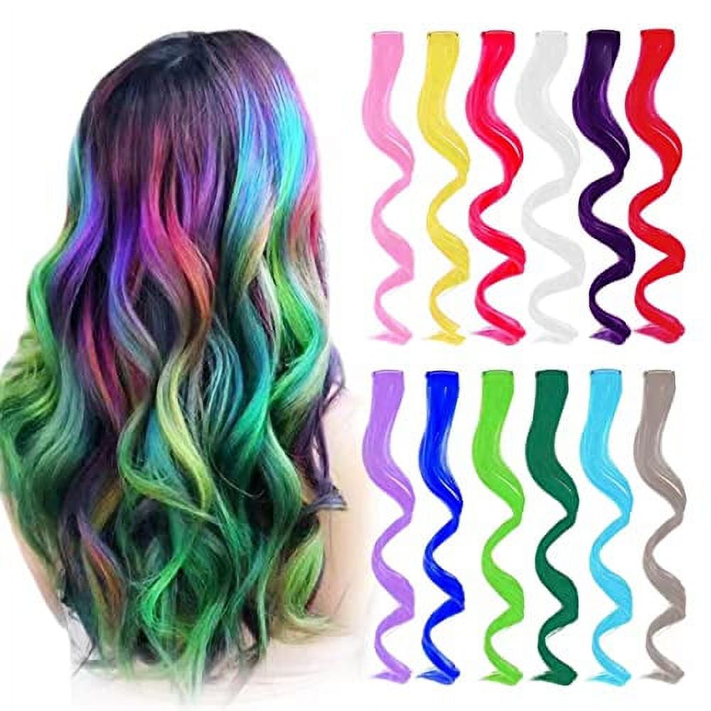 REDMENCO Colored Clip in .. Hair Extensions 12 Pieces .. Different ...