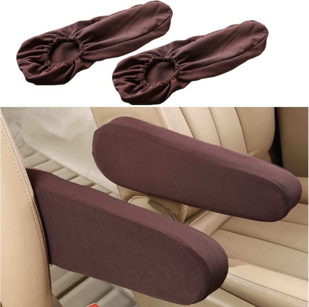 REDODECO Universal Fit Automotive Brown Cloth Fabric Armrest Covers for ...