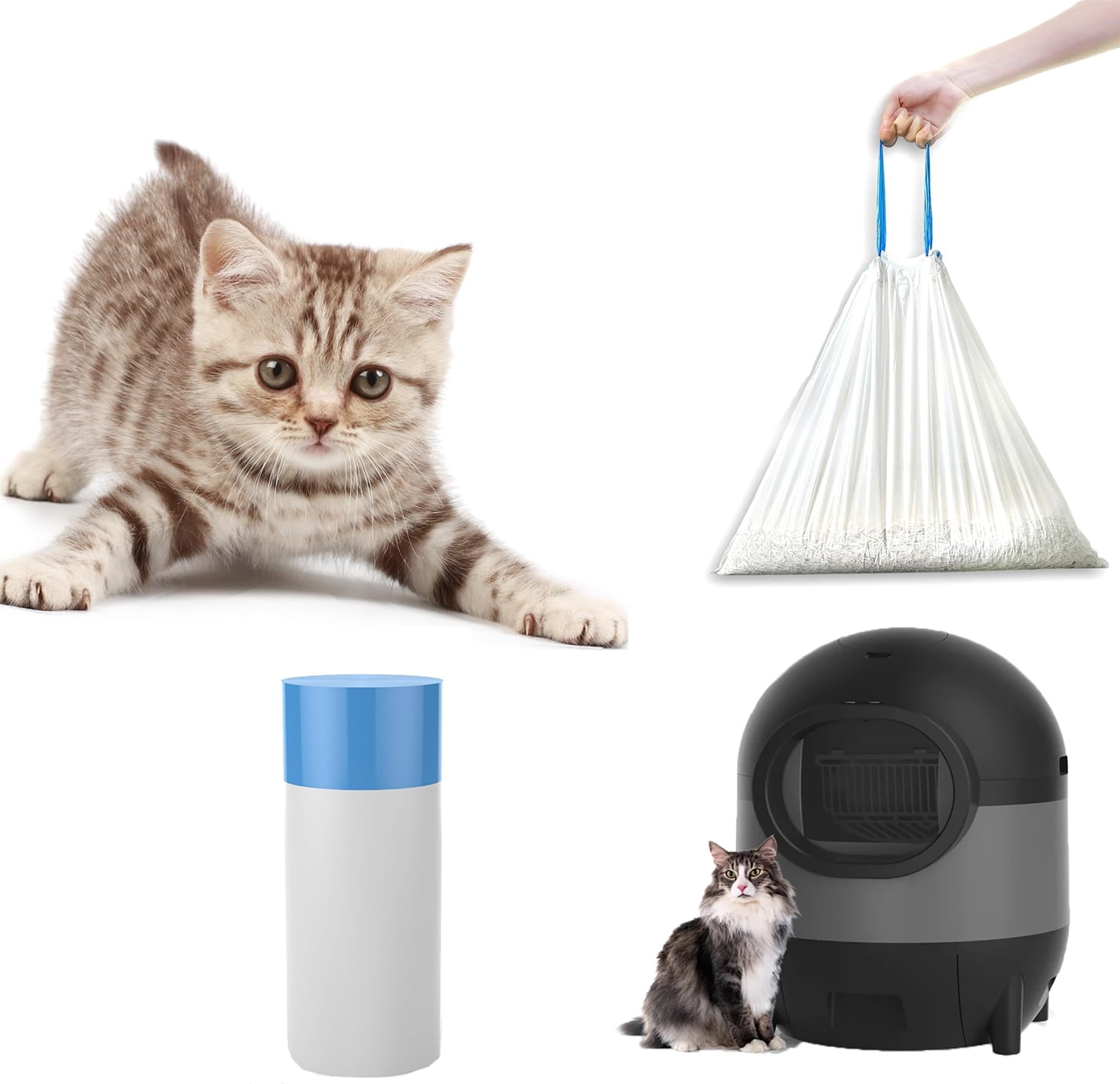 REDSASA Cat litter Box Liners ,Cat Litter Bags with Drawstring, Trash ...