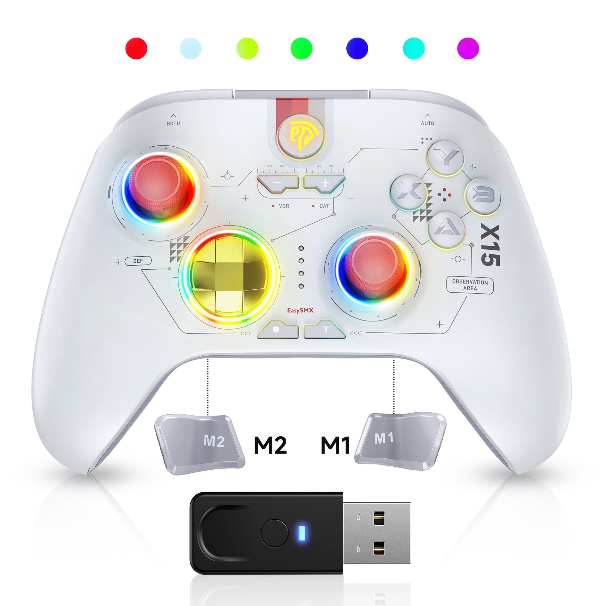 REDSTORM Enhanced Wireless Bluetooth Controller, PC Controller with RGB ...
