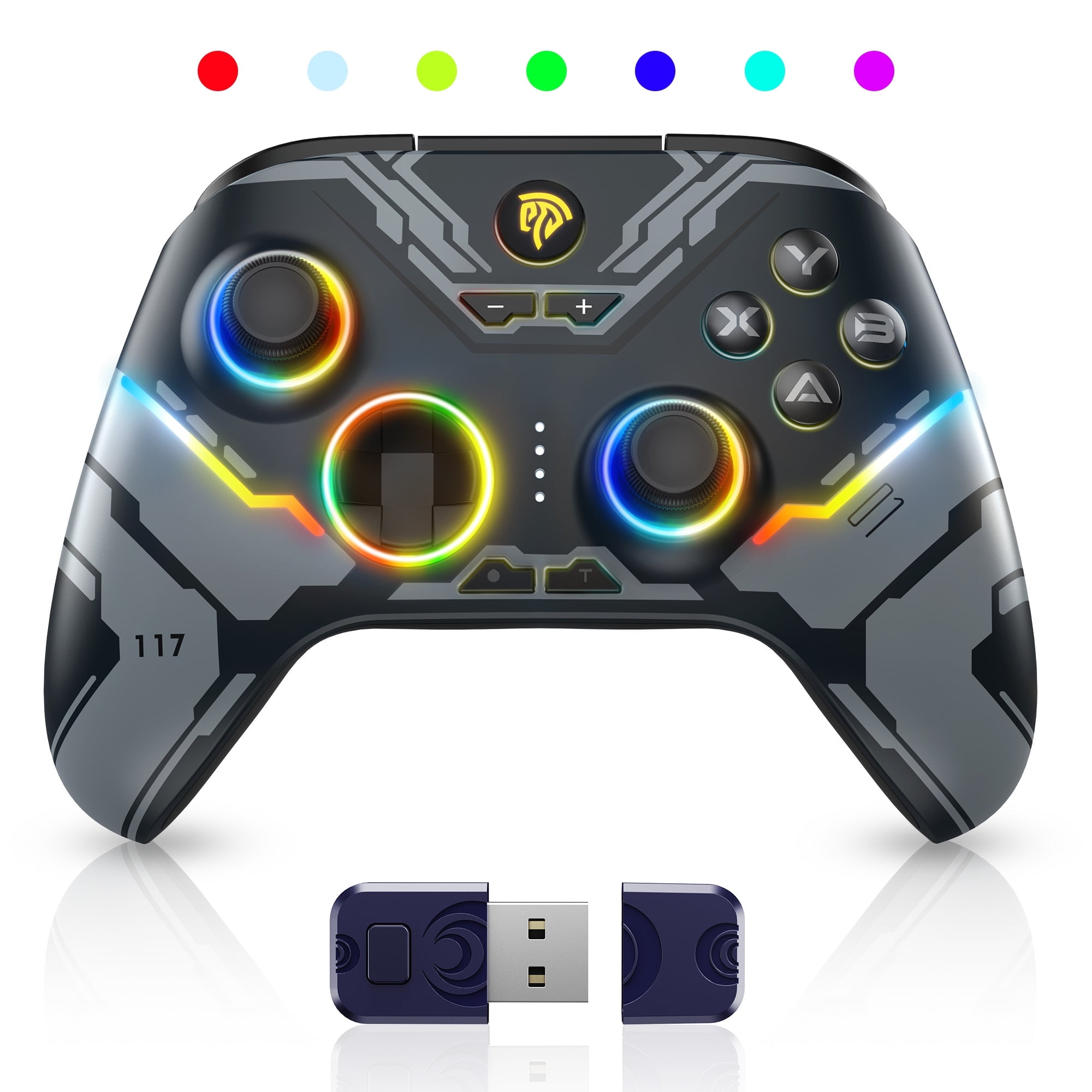 REDSTORM PC Controller, Enhanced Wireless Bluetooth Controller with RGB ...