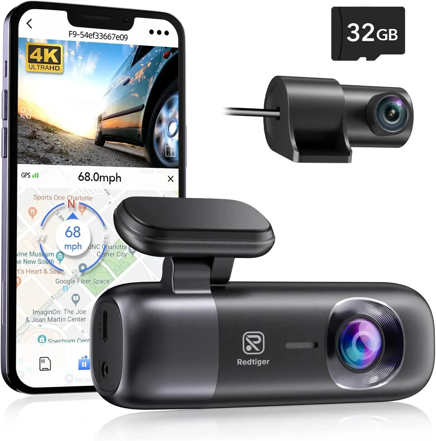 REDTIGER Dash Cam 4K Front and Rear WiFi GPS Car Camera for Parking ...
