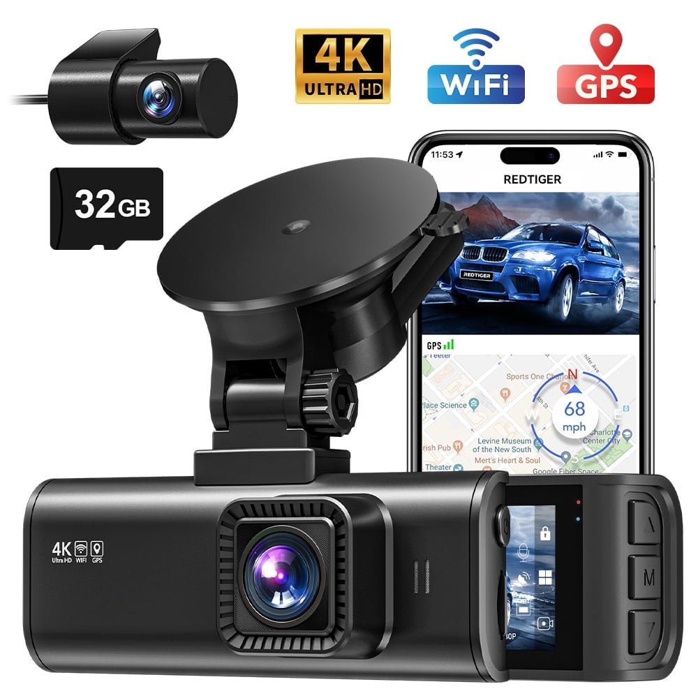 REDTIGER F7NP WiFi Dash Cam, 4K/2.5K HD, Night Vision, G-Sensor, Loop ...