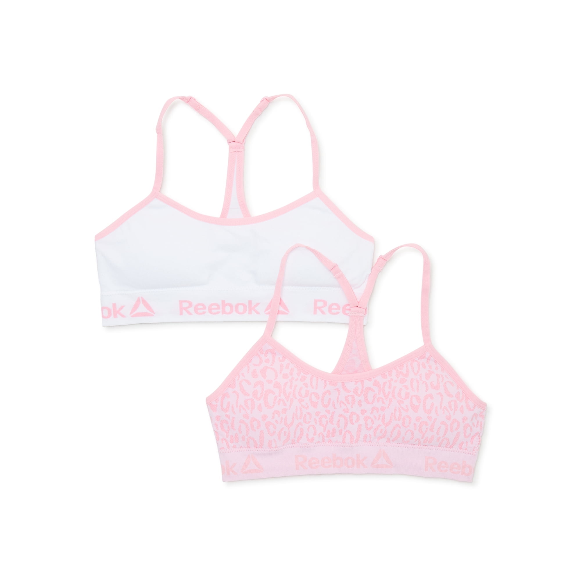 Reebok Girl's Seamless Bras T-Back Bralettes, 2-Pack, Sizes S-XL ...