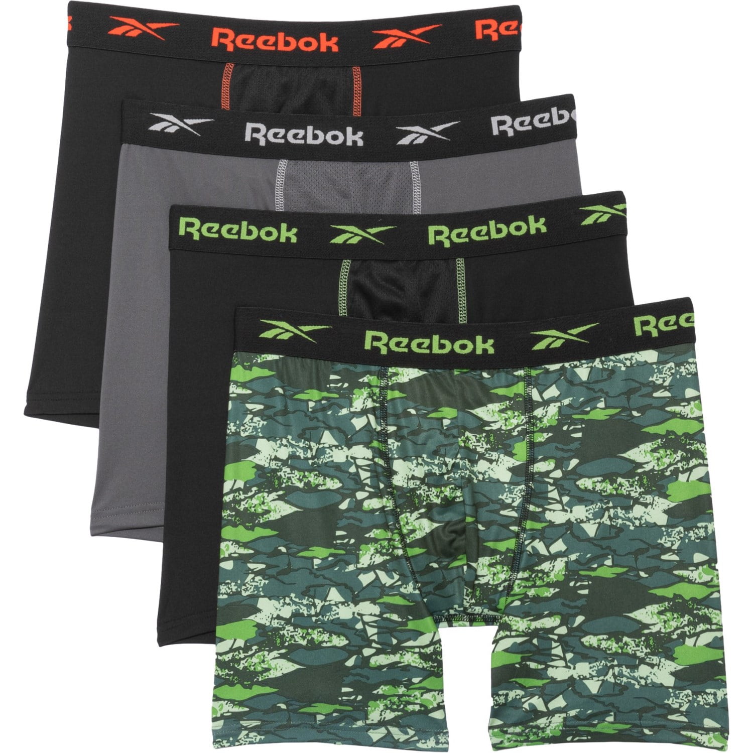 REEBOK MEN'S PACK 4 - 221 JUNGLE GREEN - LARGE - UNDERWEAR X4 BOXER BRIEF P25 - Walmart.com