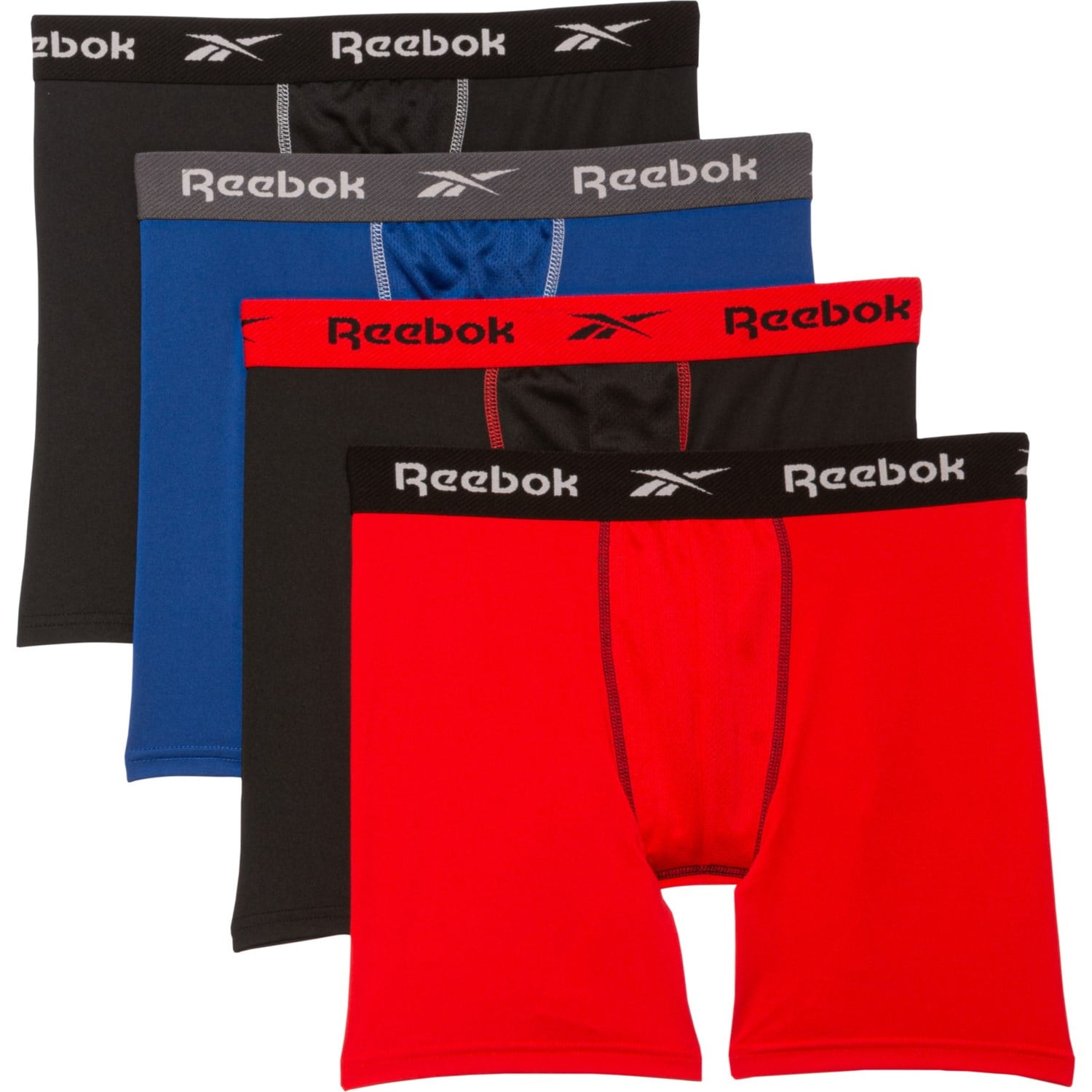 REEBOK MEN'S PACK 4 - 231 ROYAL RED - XLARGE - UNDERWEAR X4 BOXER BRIEF ...