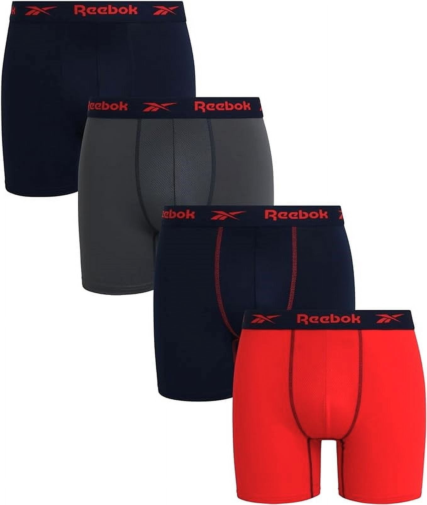 REEBOK MEN'S PACK 4 - 243 FALU RED - LARGE - UNDERWEAR X4 BOXER BRIEF ...