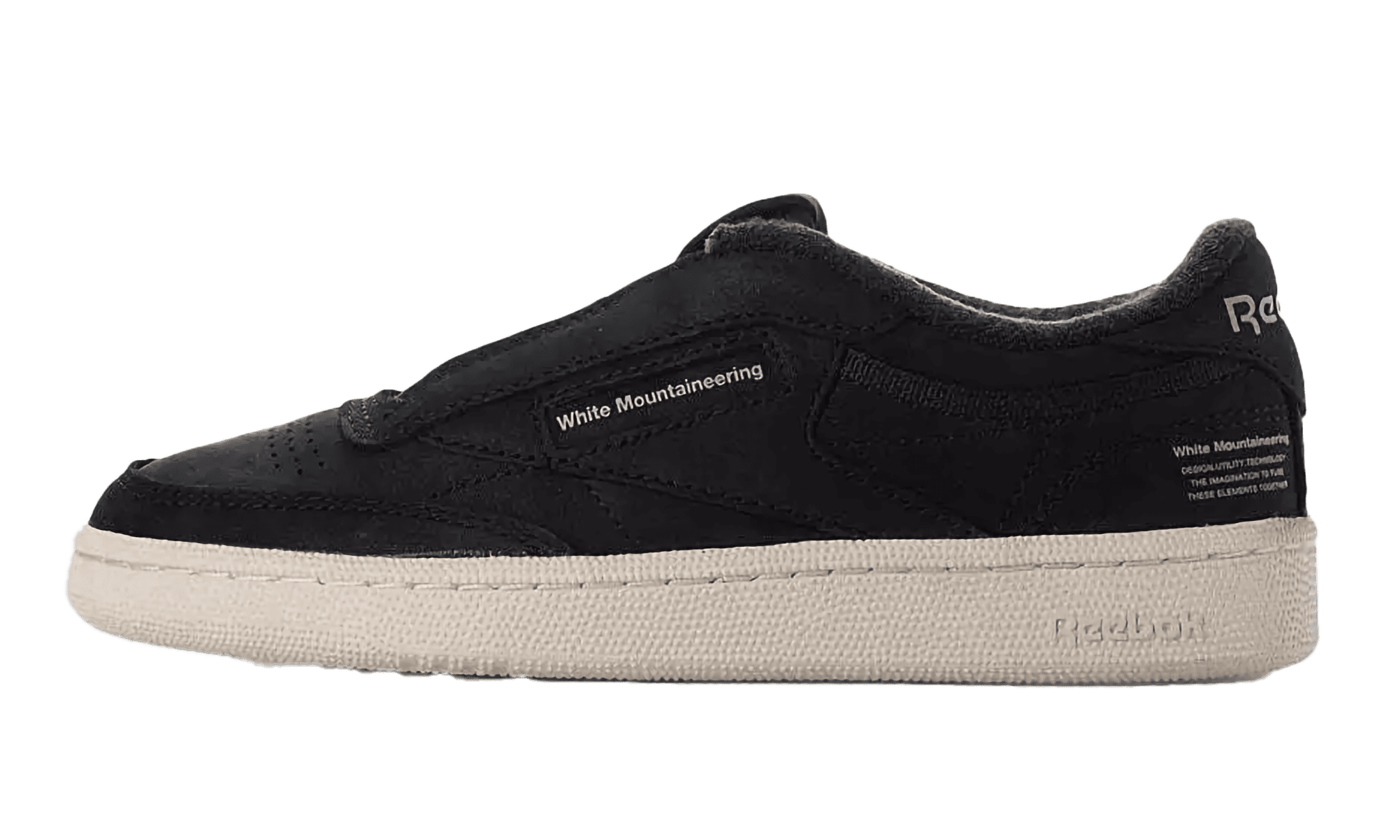 REEBOK MENS White Mountaineering × Reebok Club C 85 "Black Chalk ...