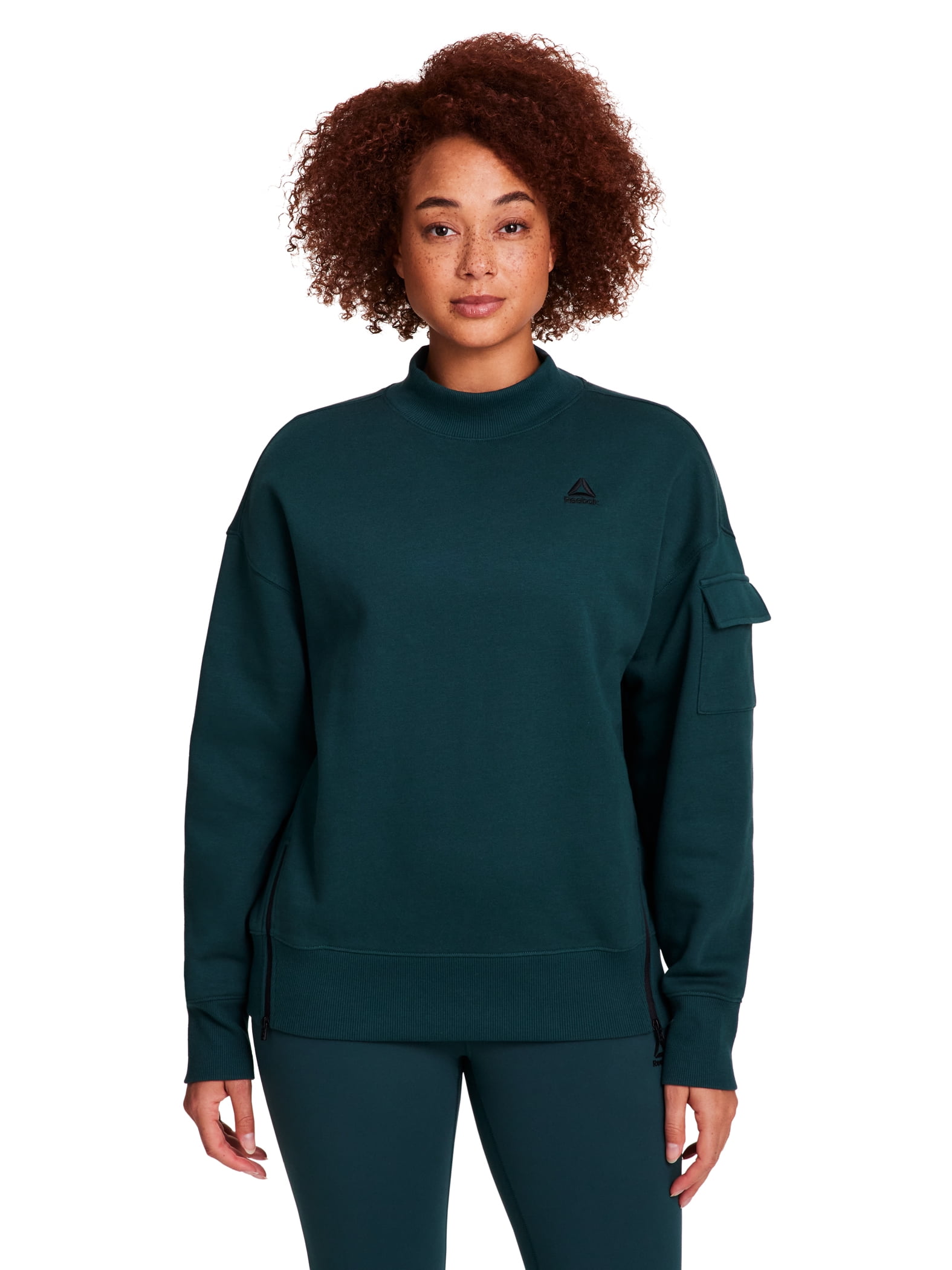 Reebok Women's & Women's Plus Transition Mock Neck Sweatshirt, Sizes XS ...