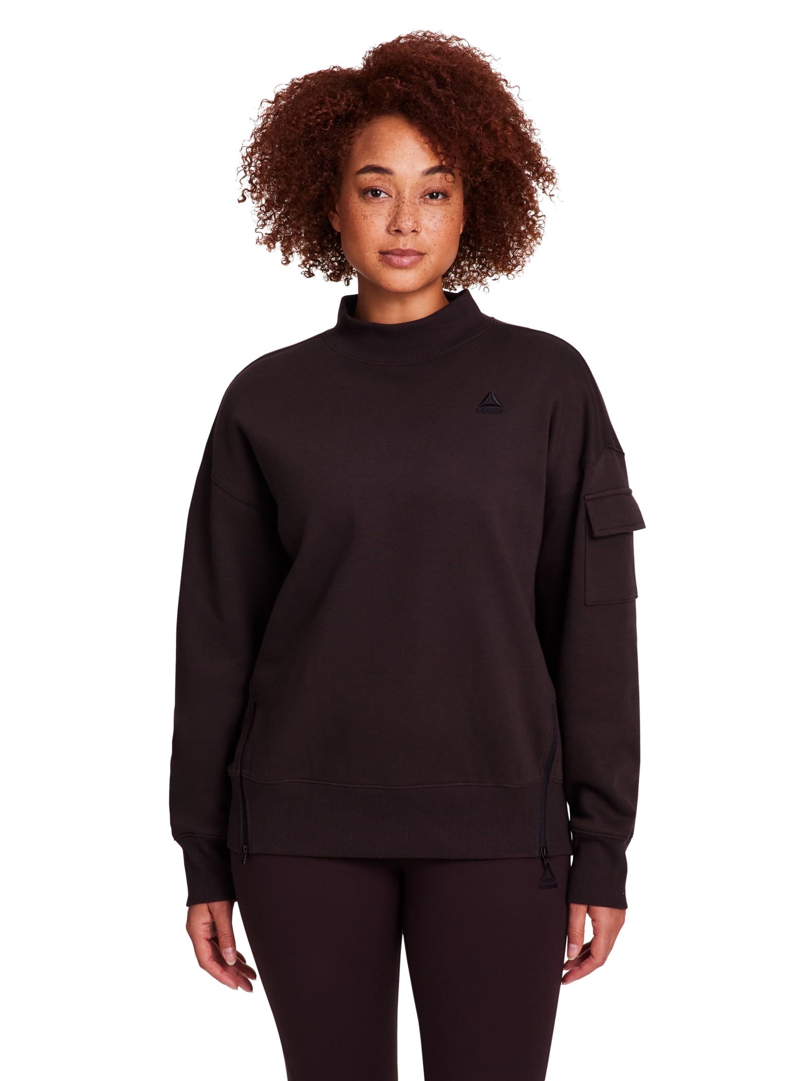 Reebok Women's & Women's Plus Transition Mock Neck Sweatshirt, Sizes XS ...