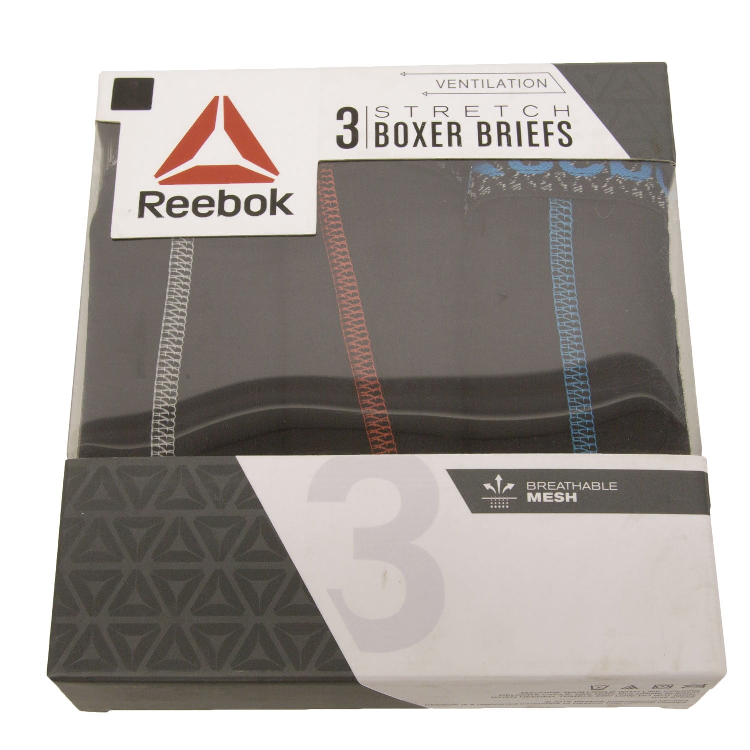 REEBOK Men's 3 Pack Stretch Boxer Briefs, Black, Small - Walmart.com