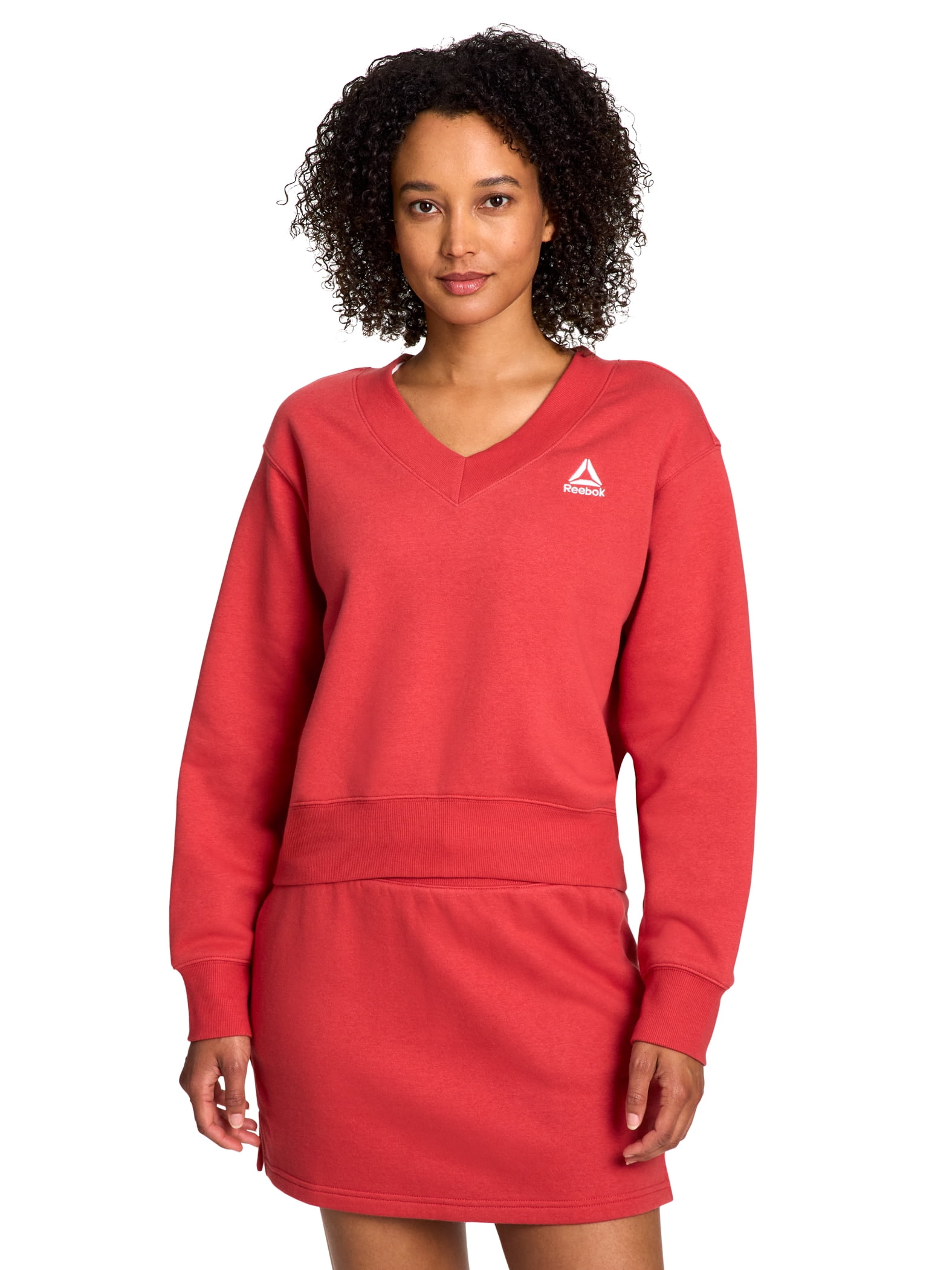 Reebok Women's Squad V-Neck Sweatshirt, Sizes XS-XXXL - Walmart.com