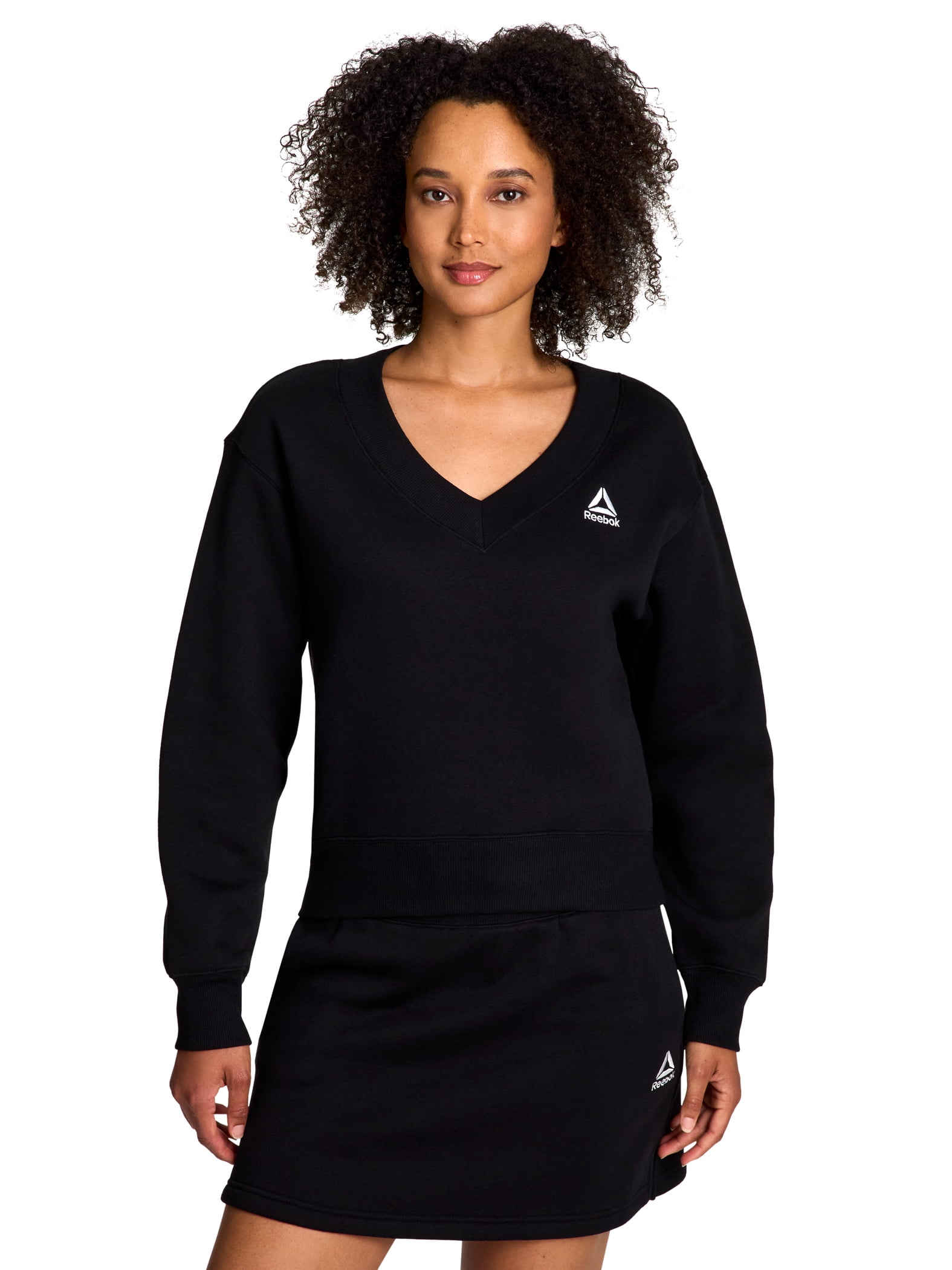 Reebok Women's Squad V-Neck Sweatshirt, Sizes XS-XXXL - Walmart.com