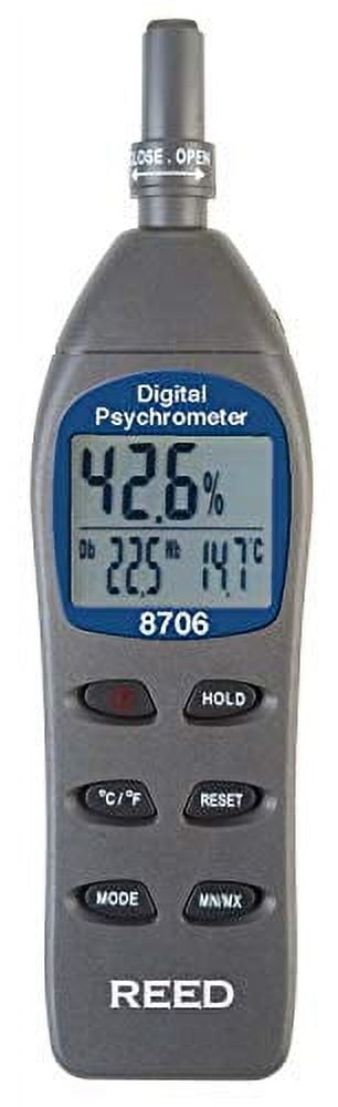 REED Instruments 8706 Digital Psychrometer/Thermo-Hygrometer, (Wet Bulb ...