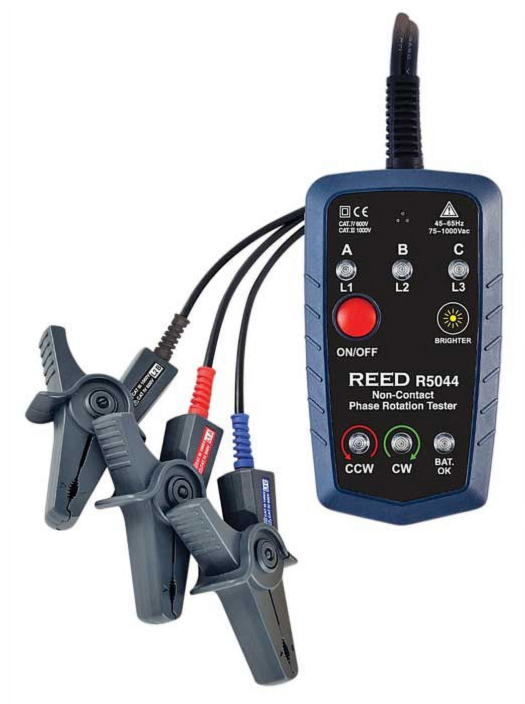 Reed Instruments Phase Rotation Tester, 75 to 1000V AC R5044 - Walmart.com