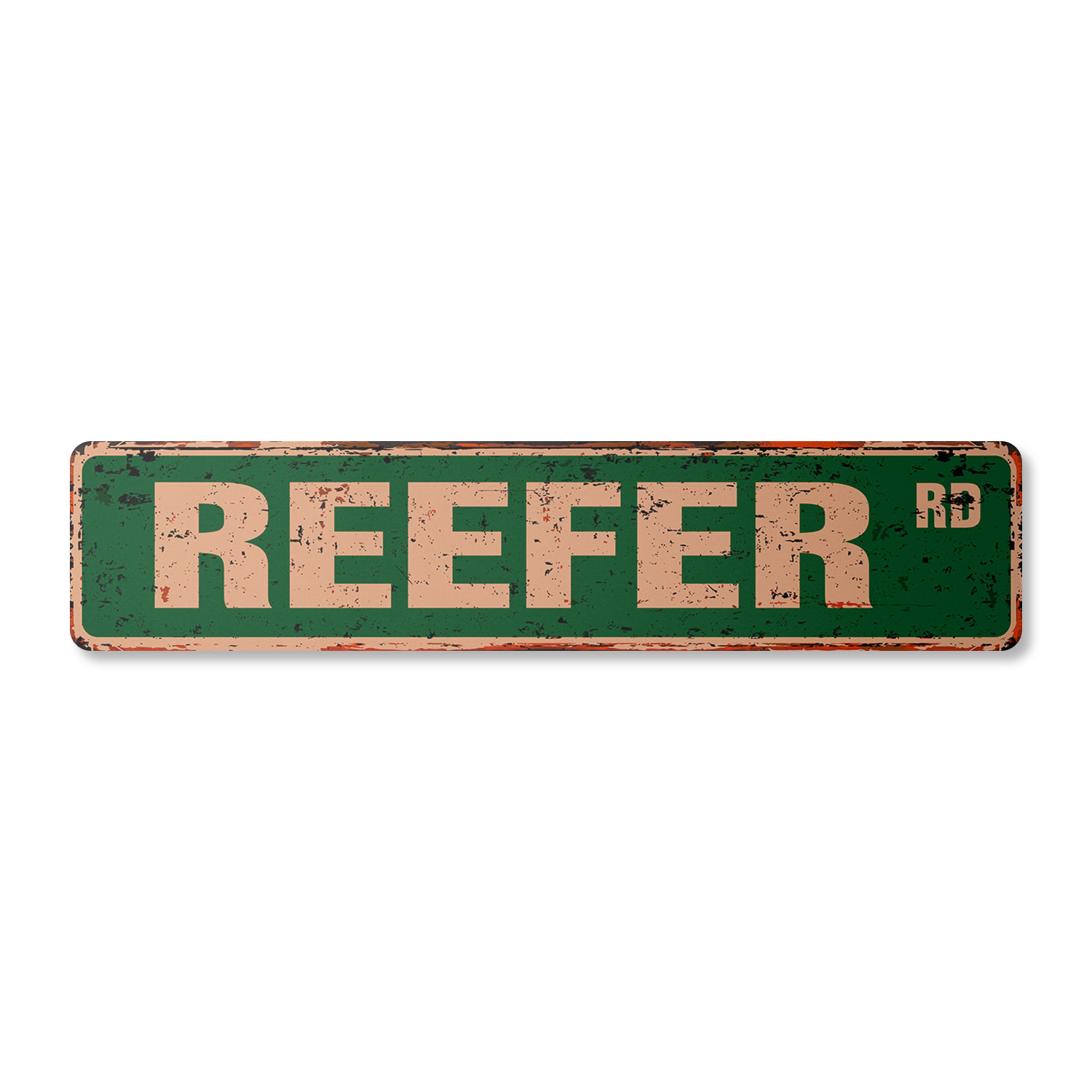 REEFER Vintage Aluminum Street Sign hemp weed herb drug hashish rustic ...