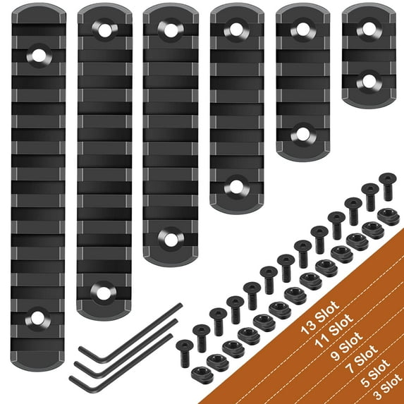 REERON Single Picatinny Rail Set 3 5 7 9 11 13 Slots with 13 T-Nuts ...
