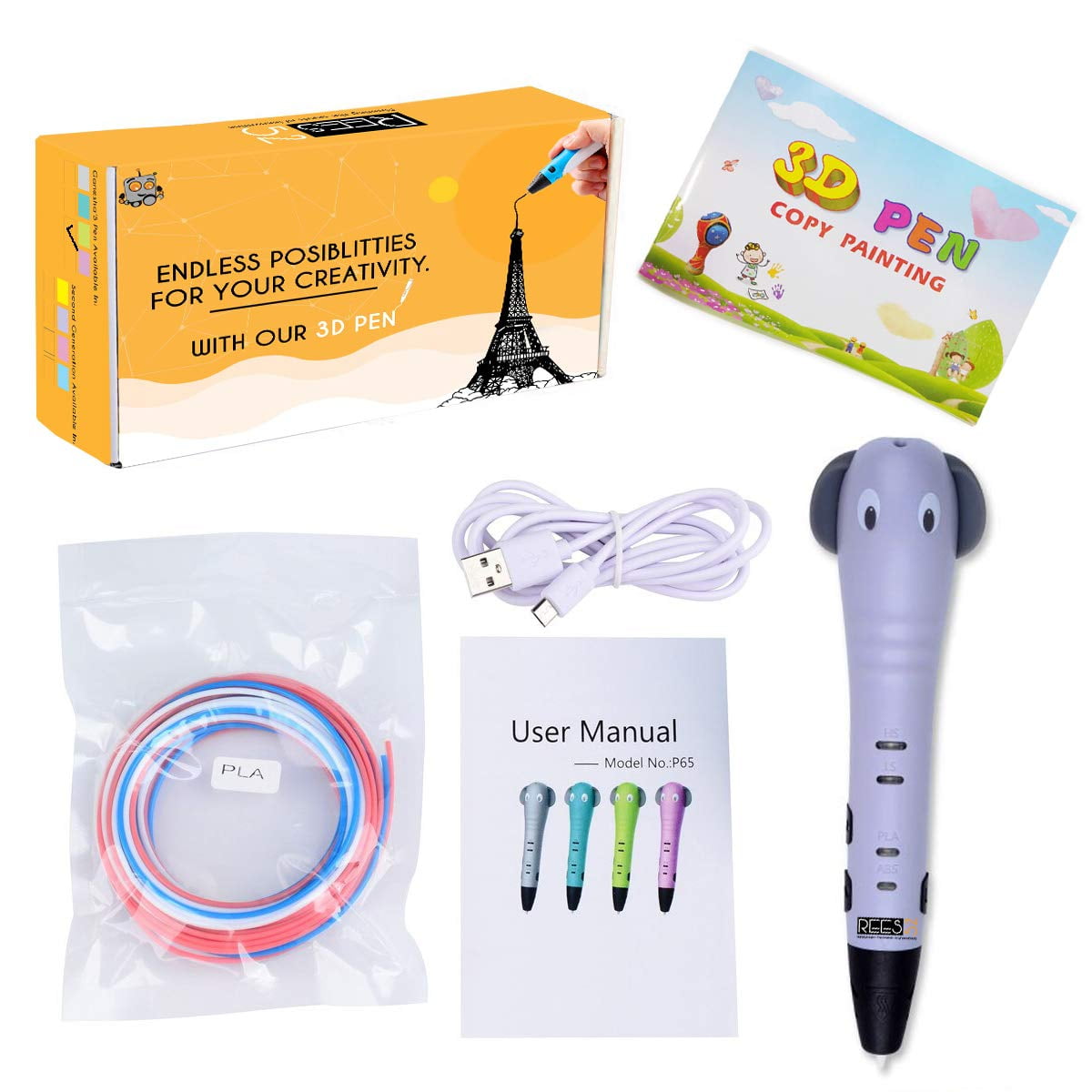 REES52Ganesha 3D Pen For Kidsadultschildren 3DPrinting Pen for 3D ...