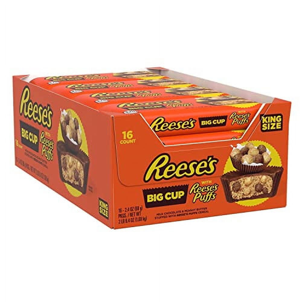 REESE'S Big Cup with Puffs Cereal Milk Chocolate King Size Peanut ...