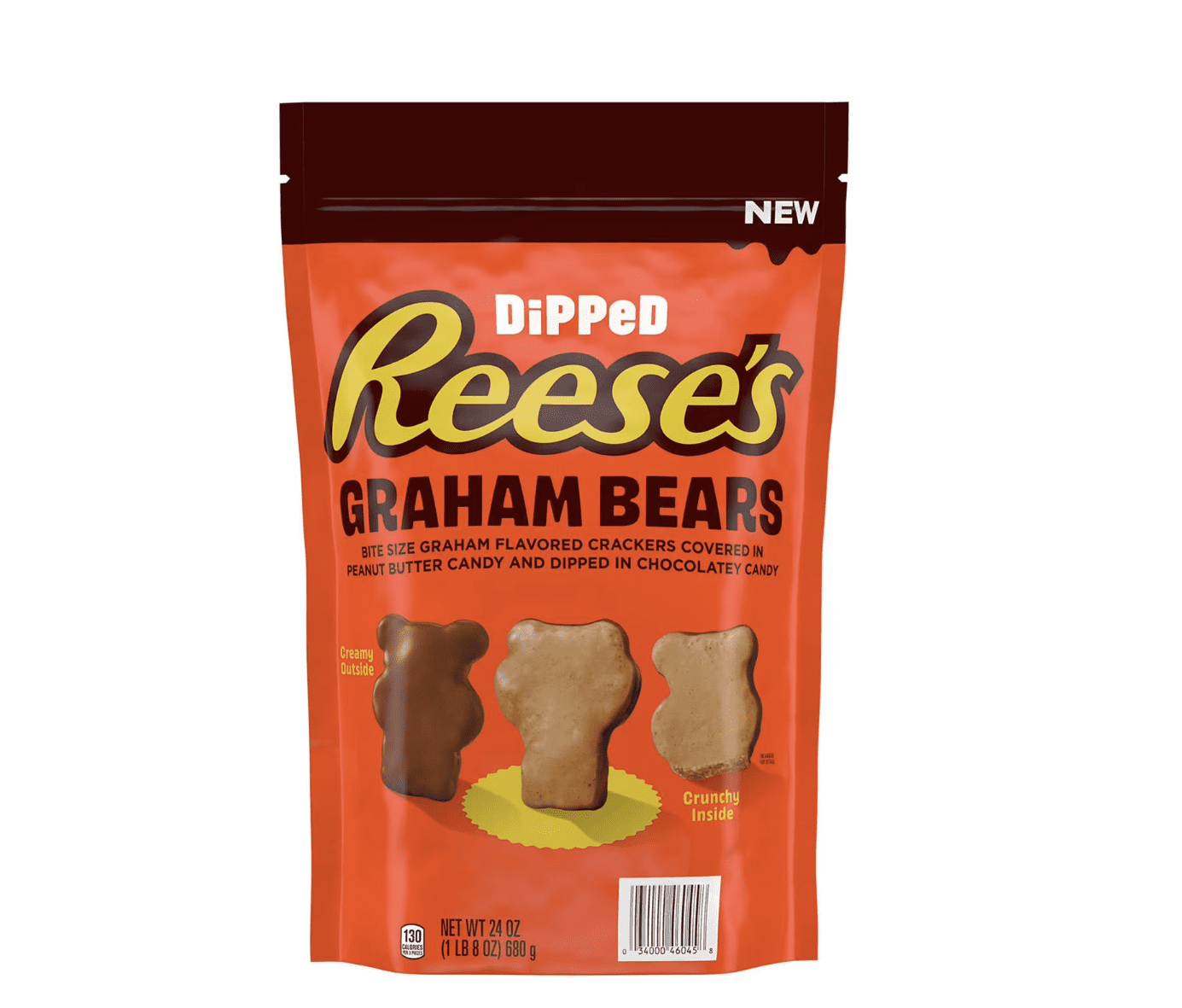 REESE'S Chocolate Peanut Butter Candy Dipped Graham Bears, 24 oz ...