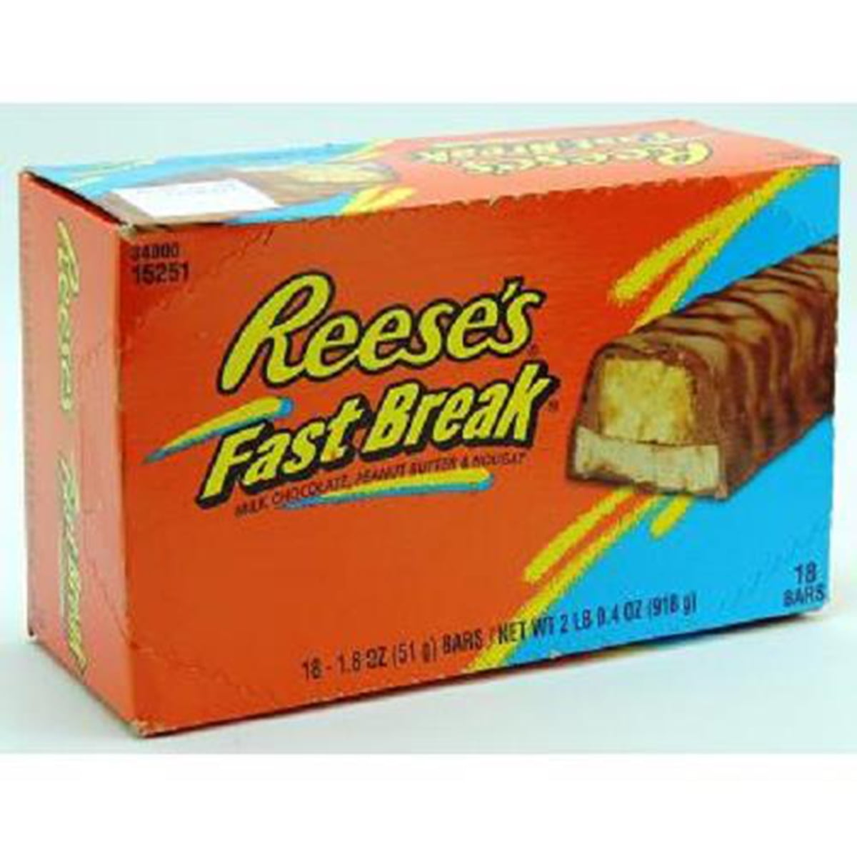 REESE'S Peanut Butter Chocolate FAST BREAK Candy Bar, Pack of 18 (1.8 ...