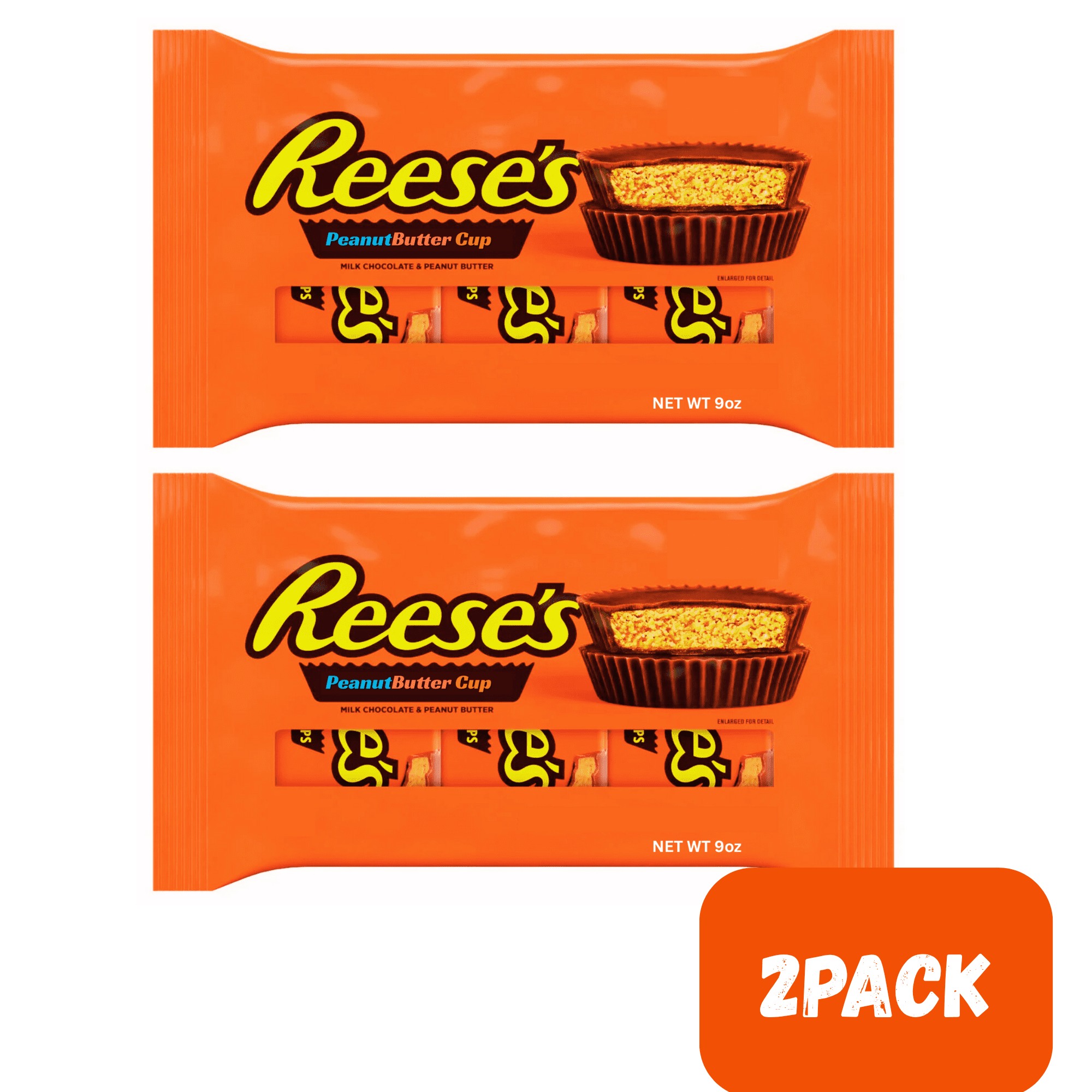 REESE'S Full Size Peanut Butter Cups 2 Pack (1.5 oz x 12 Bars), Kosher ...
