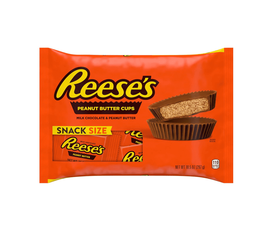 REESE'S Milk Chocolate Peanut Butter Cups Snack Size Candy Bag 10.5 oz ...