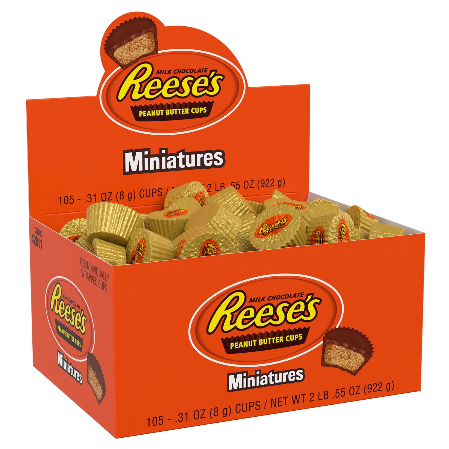REESE'S Miniatures Milk Chocolate Snack Size, Bulk Gluten Free, Individually Wrapped Peanut ...