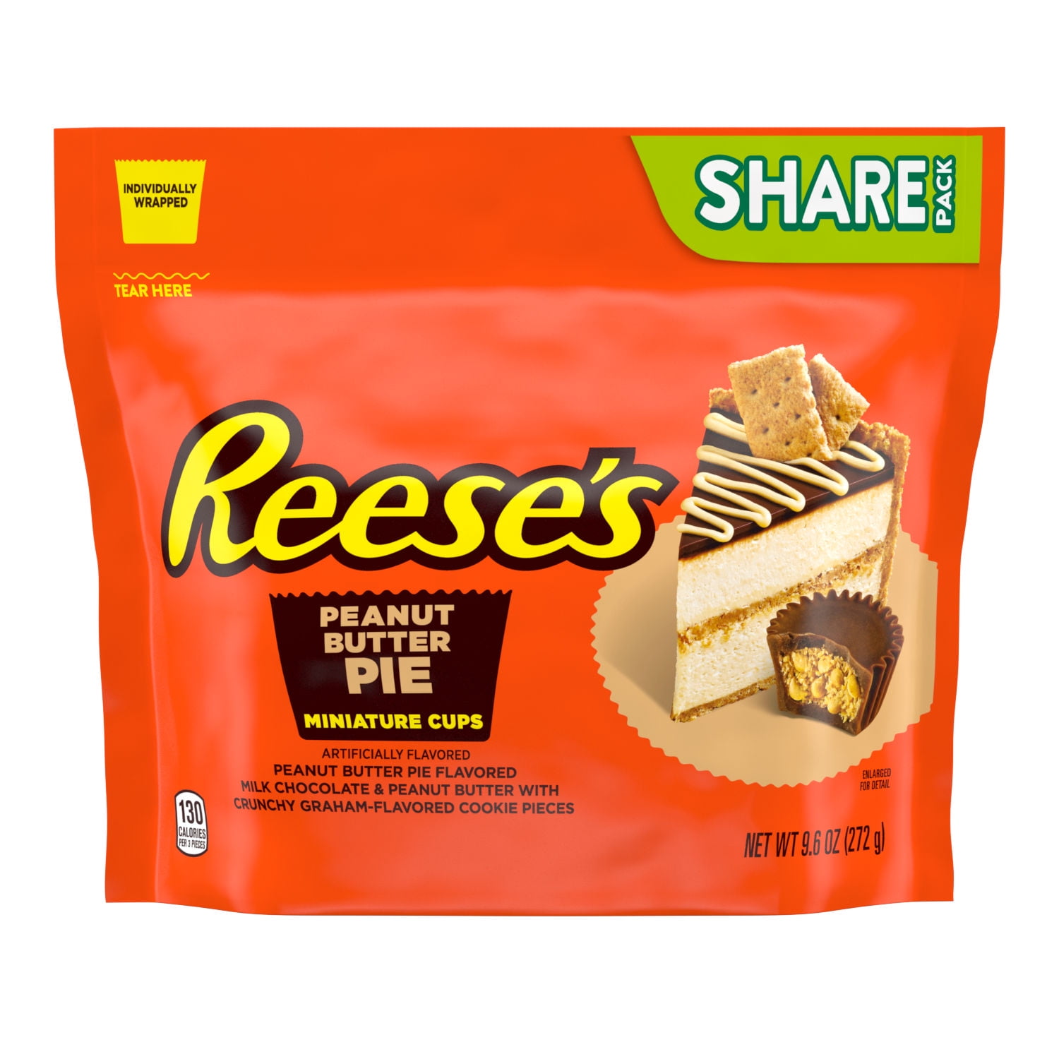 REESE'S Miniatures Peanut Butter Pie Flavored Peanut Butter Cups Candy Share Pack, 9.6 oz ...
