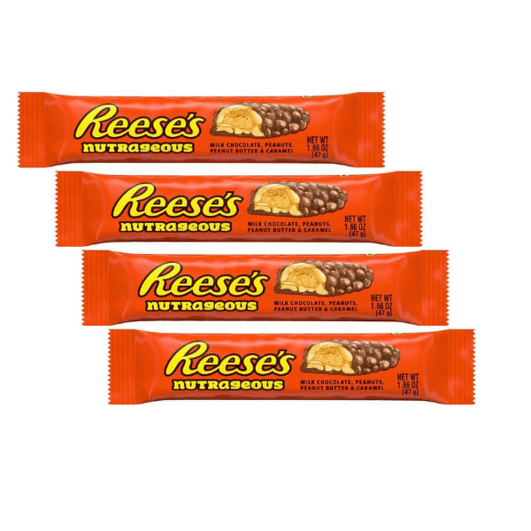 REESE'S NUTRAGEOUS Peanut Butter Caramel Candy Bars 1.66 oz 4 Ct - Walmart.com