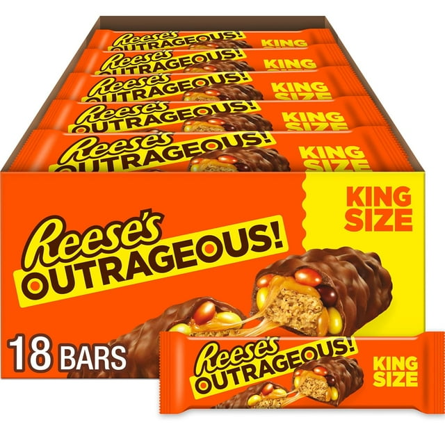 REESE'S OUTRAGEOUS! Peanut Butter, Caramel and PIECES King Size, Candy ... REESE'S OUTRAGEOUS! Peanut Butter, Caramel and PIECES King Size, Candy ...