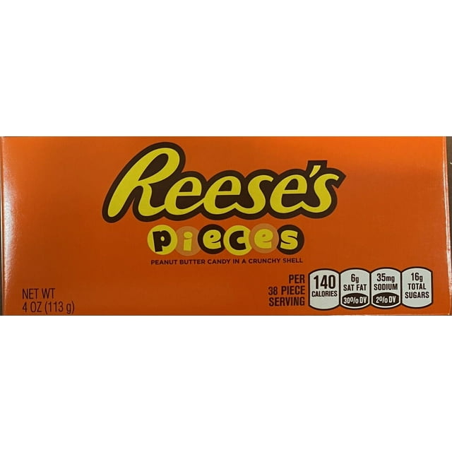 REESE’S PIECES Peanut Butter Candy in a Crunchy Shell Theater Box 4 oz ...