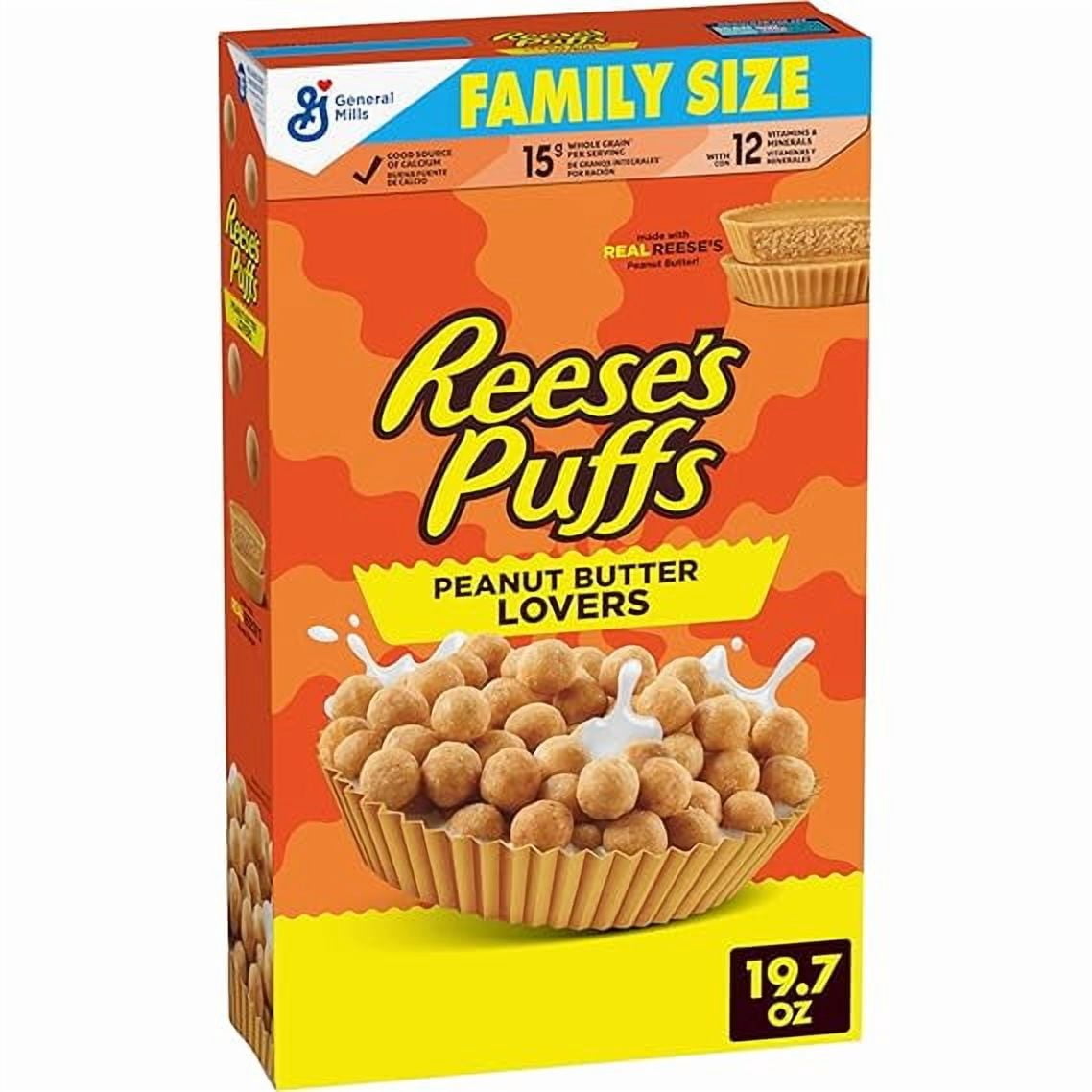 REESE'S PUFFS Peanut Butter Lovers Breakfast Cereal, Made with Whole ...