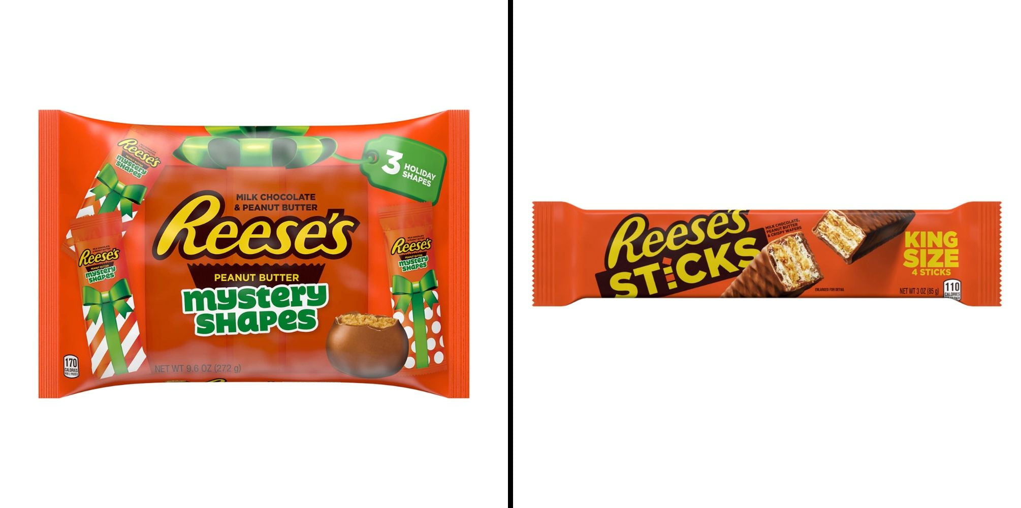REESE'S STICKS Milk Chocolate Peanut Butter Wafer King Size 3 oz & Milk ...