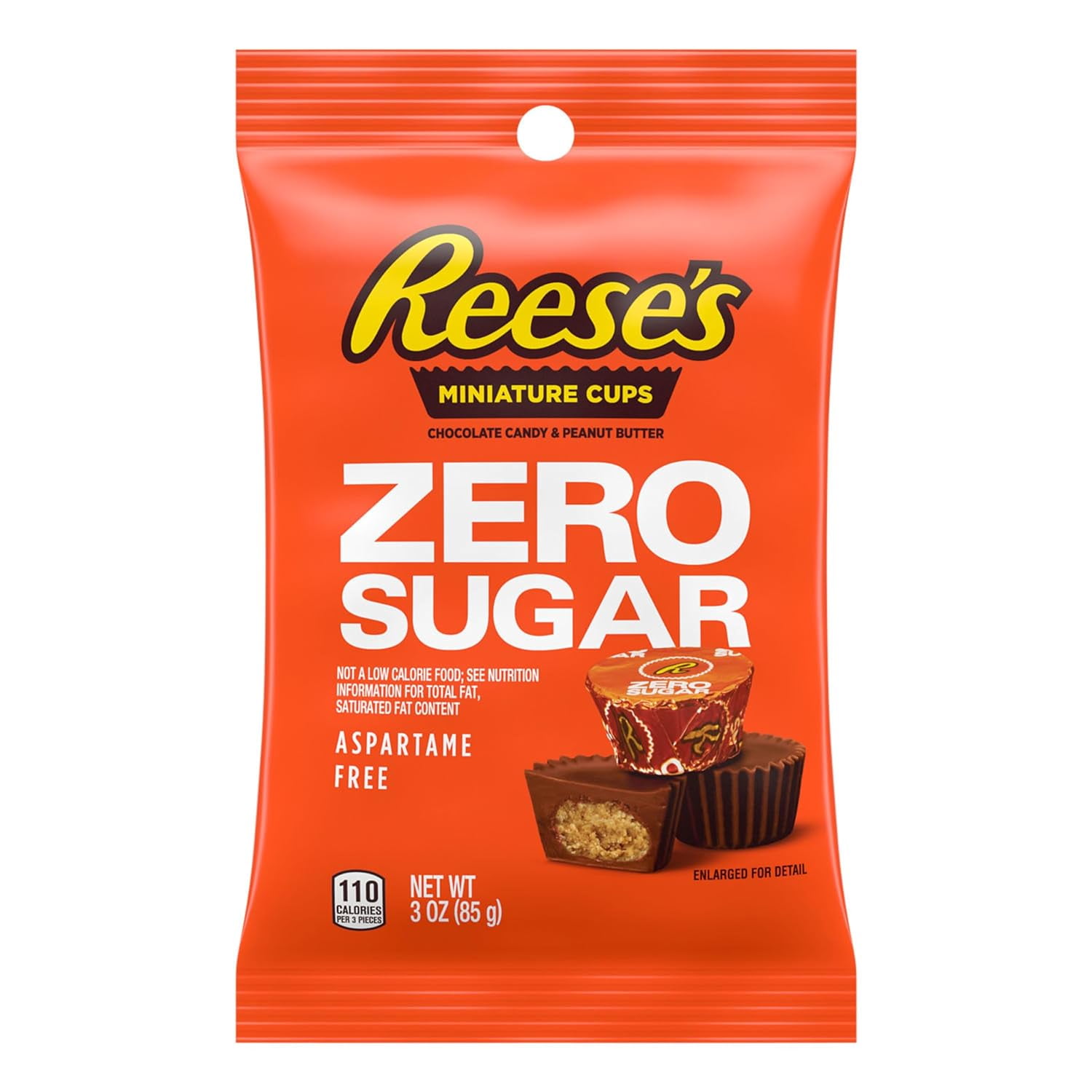 REESE'S Zero Sugar Miniatures Chocolate Peanut Butter Cups, Candy Bags ...