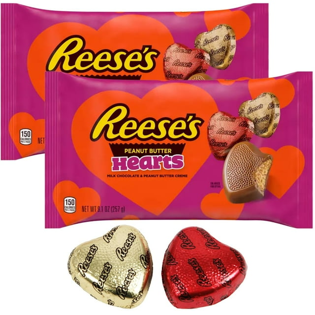 REESE'SMilk Chocolate Peanut Butter Creme Hearts, Valentine's Day Candy ...