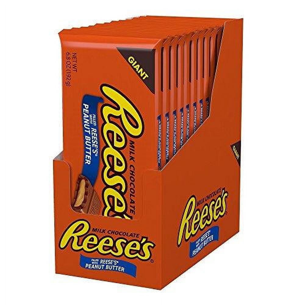 Reese's Giant Filled Peanut Butter Milk Chocolate Bars, 12 Count, 7.2 ...