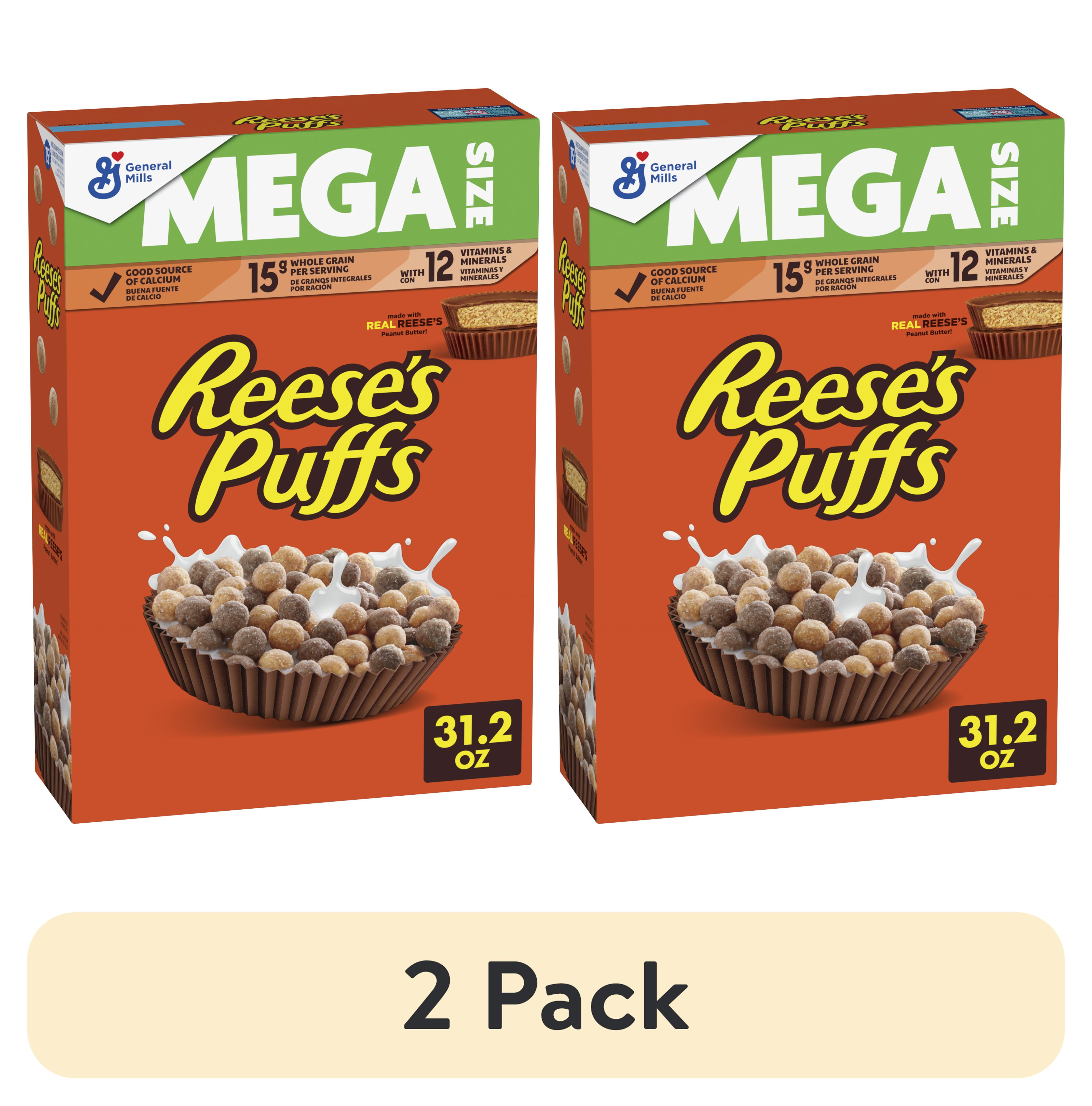 (2 pack) REESE's PUFFS Chocolatey Peanut Butter Cereal, Kid Breakfast ...
